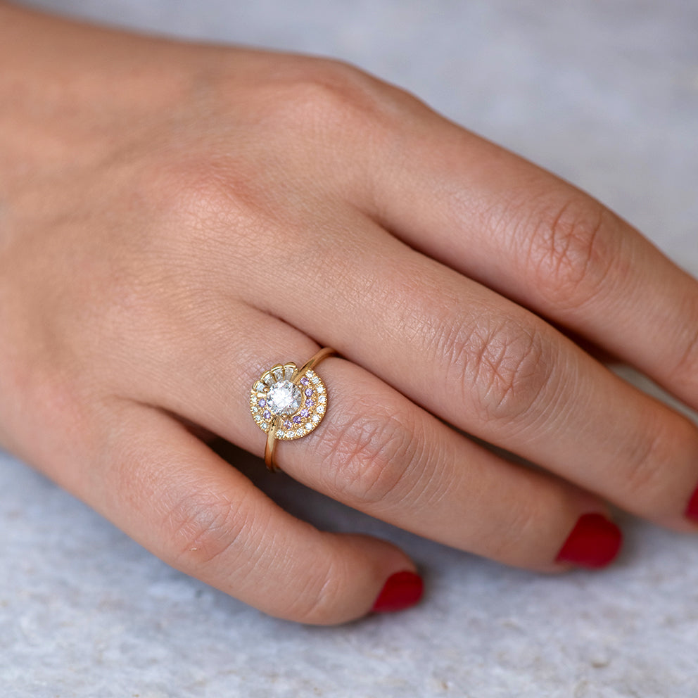 Light Purple Diamond Wedding Ring