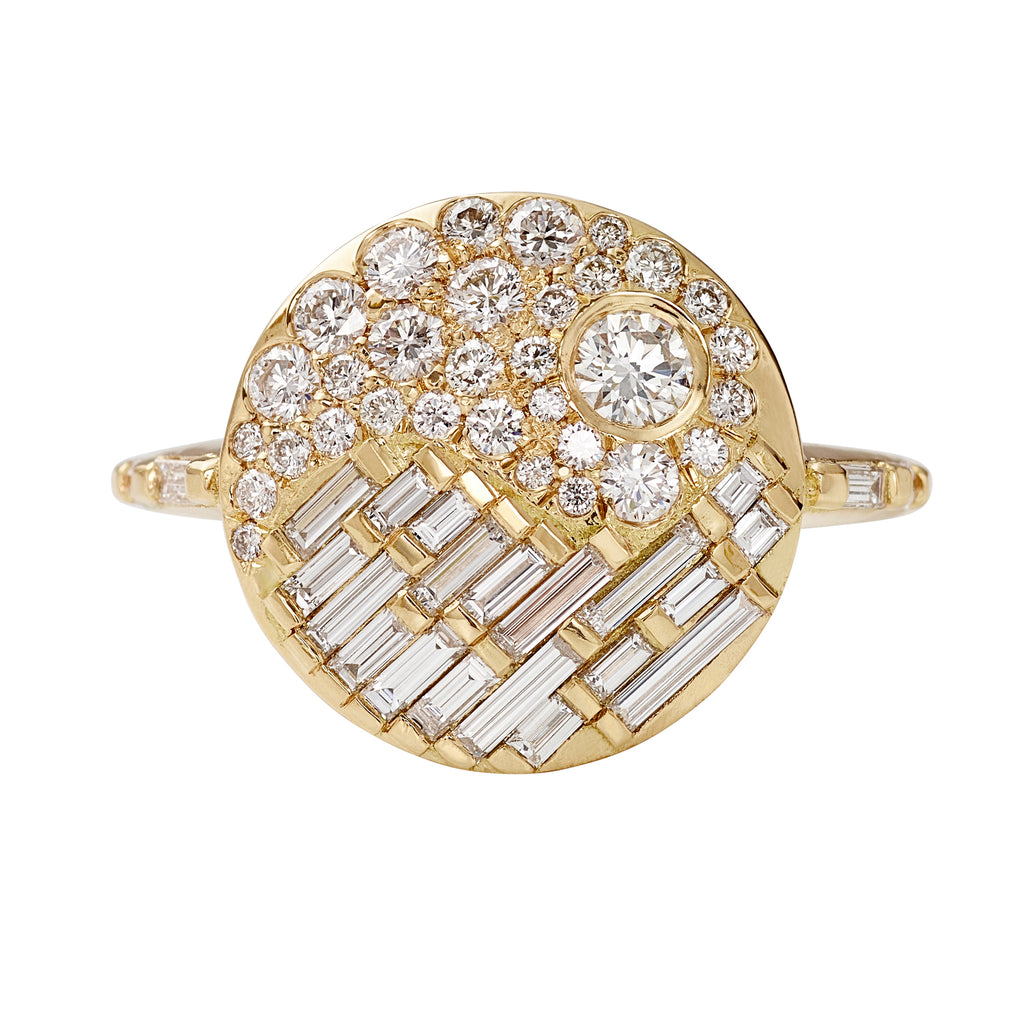 Duo Baguette and Brilliant Cut Diamond Engagement Ring – ARTEMER