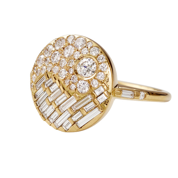 Duo Baguette and Brilliant Cut Diamond Engagement Ring – ARTEMER