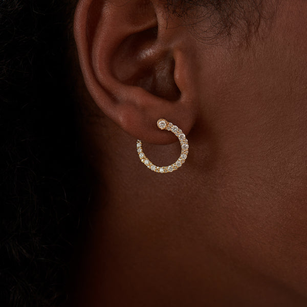 Ellipsis Brilliant Diamond Spiral Hoop Earrings – ARTEMER