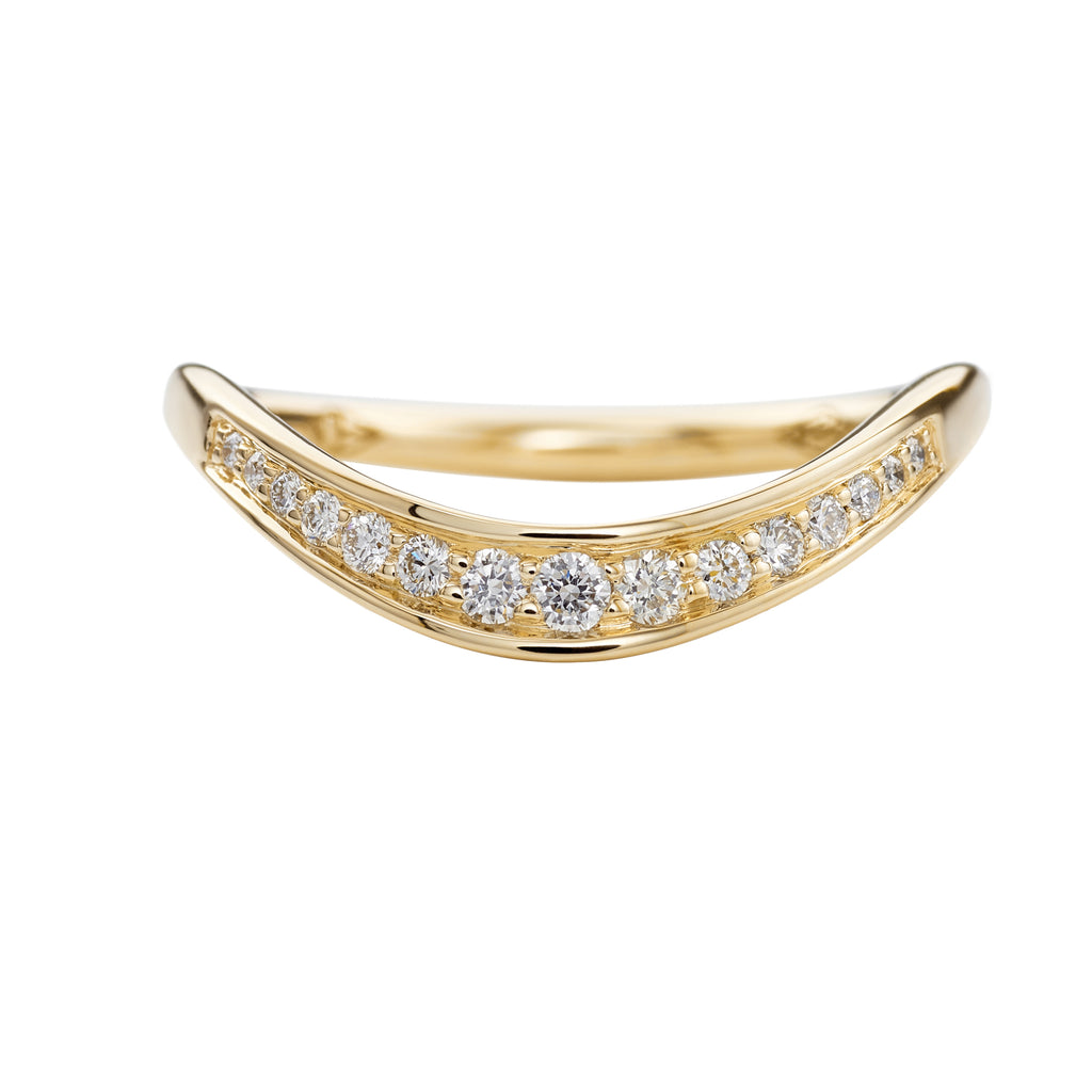 Elliptic Curve Brilliant Diamond Wedding Band – ARTEMER