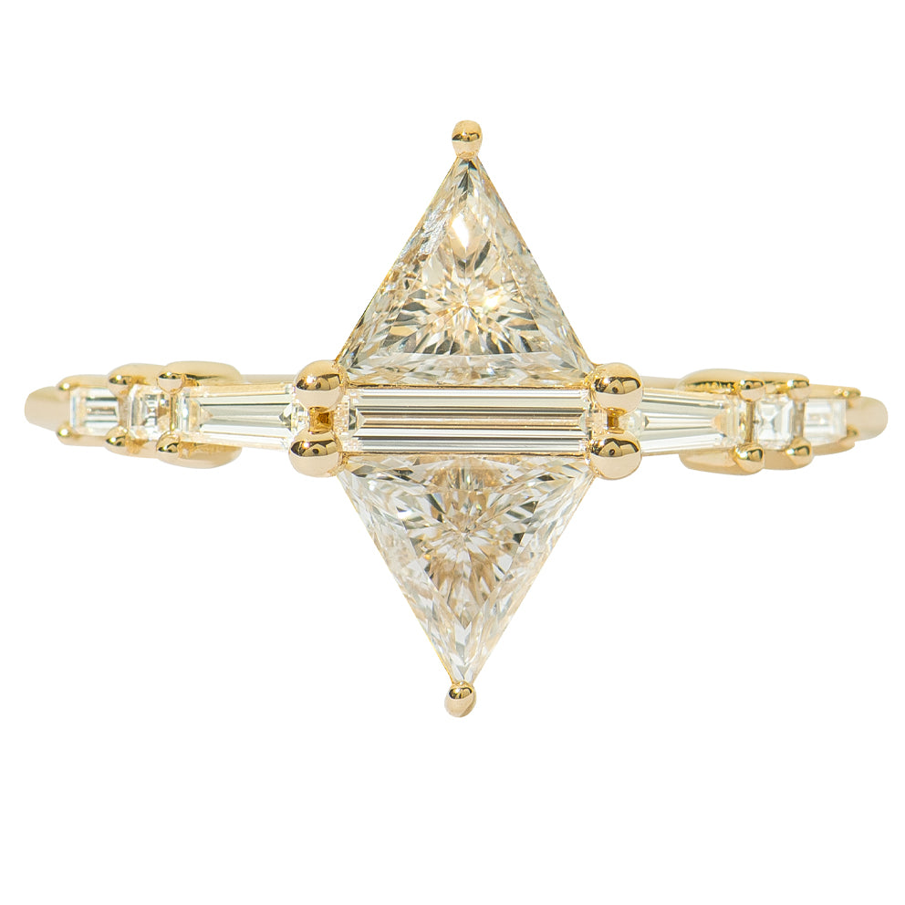 Geometric Engagement Ring with Triangle and Baguette Diamonds – ARTEMER