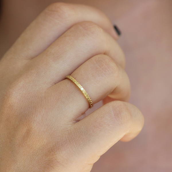 Geometric Wedding Ring - Pattern Gold Ring – ARTEMER