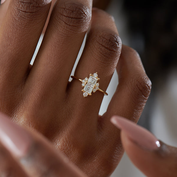 Gilded Mirror Carre Diamond Engagement Ring – ARTEMER