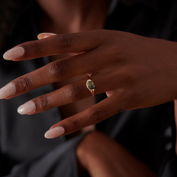 Green Parti Sapphire One-of-a-Kind Engagement Ring – ARTEMER