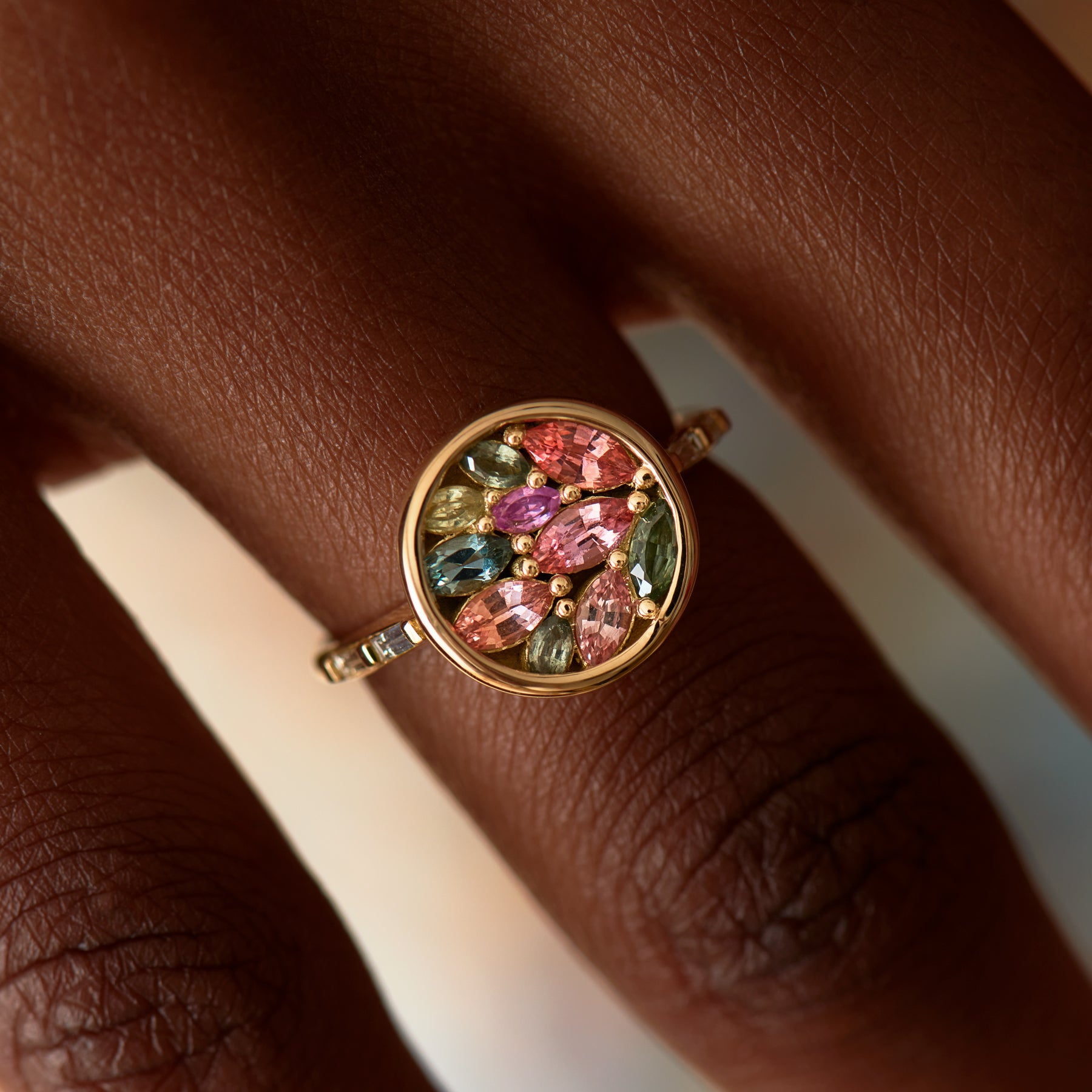 Summertime Ring with Colorful Sapphire Petals – ARTEMER