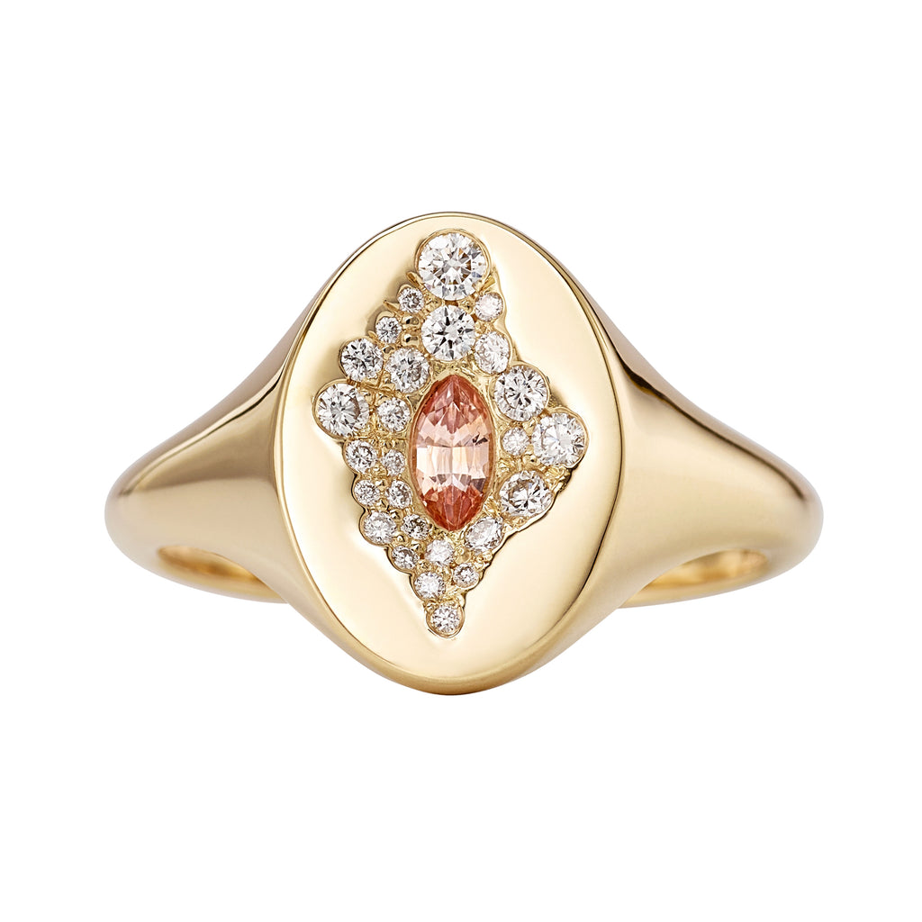 Yoni Diamond & Padparadscha Statement Ring – ARTEMER