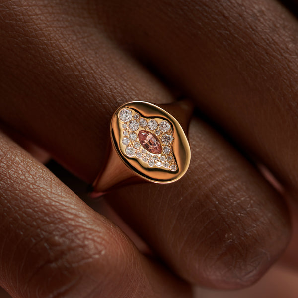 Yoni Diamond & Padparadscha Statement Ring – ARTEMER